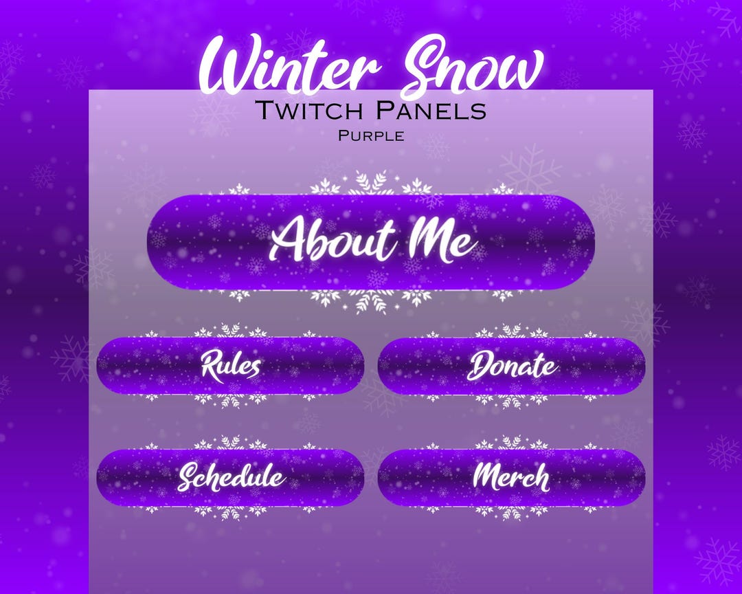 40 Winter Snow Purple Twitch Panels | Streamer | Content Creator ...