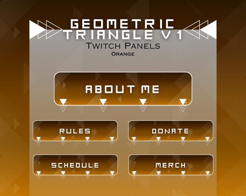 40 Orange Geometric Triangle Twitch Panels | Streamer | Content Creator ...