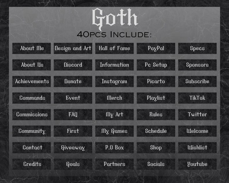 40 Goth Twitch Panels | Streamer | Content Creator | Gamer | About Me ...