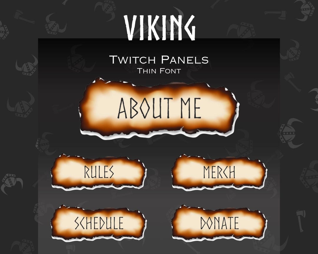 40 Viking/valheim Inspired Twitch Panels [thin Font] | Streamer ...