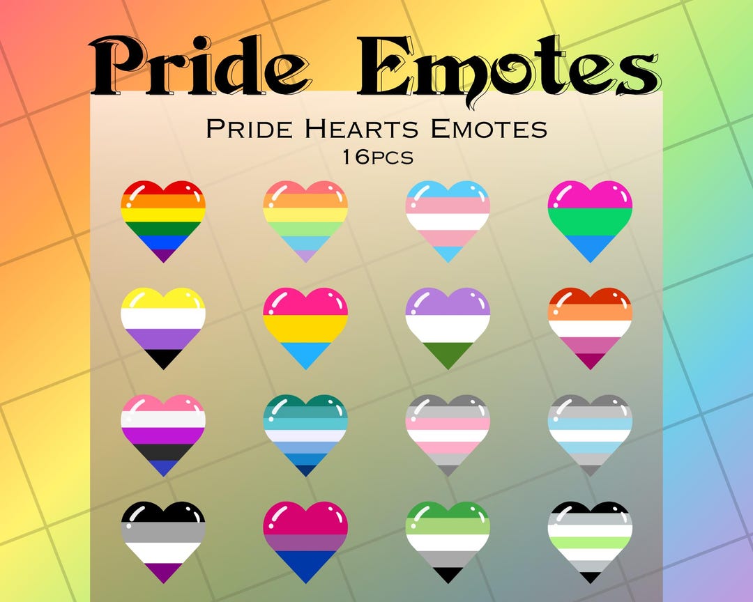 16 Pride Emotes | Streamer | Content Creator | Gamer | Emoji | Pack ...
