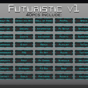 40 Futuristic Cyan/teal Twitch Panels | Streamer | Content Creator ...