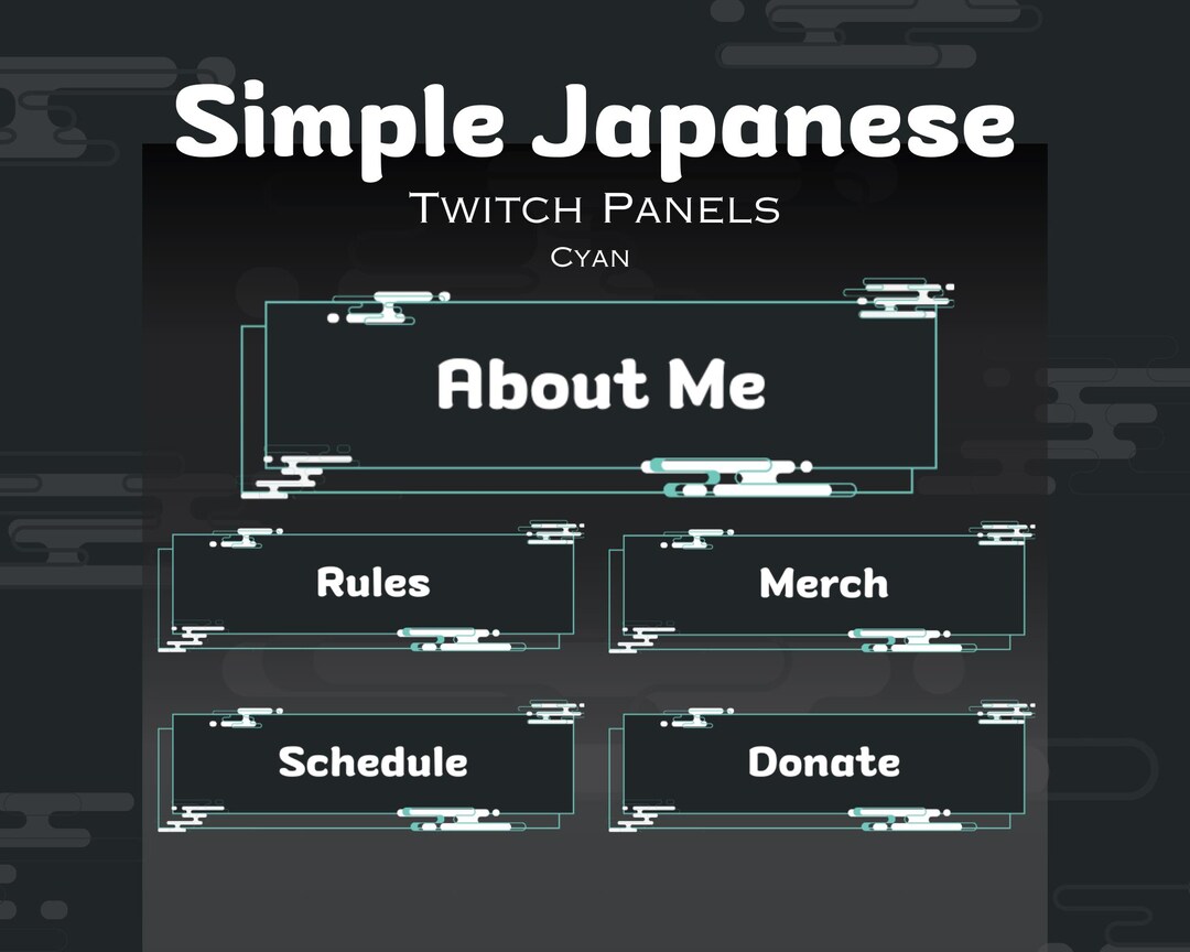 40 Simple Cyan Japanese Inspired Twitch Panels | Streamer | Content ...