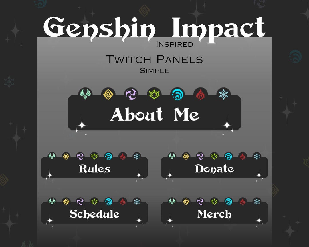 40 Genshin Impact Inspired Twitch Panels | Streamer | Content Creator ...