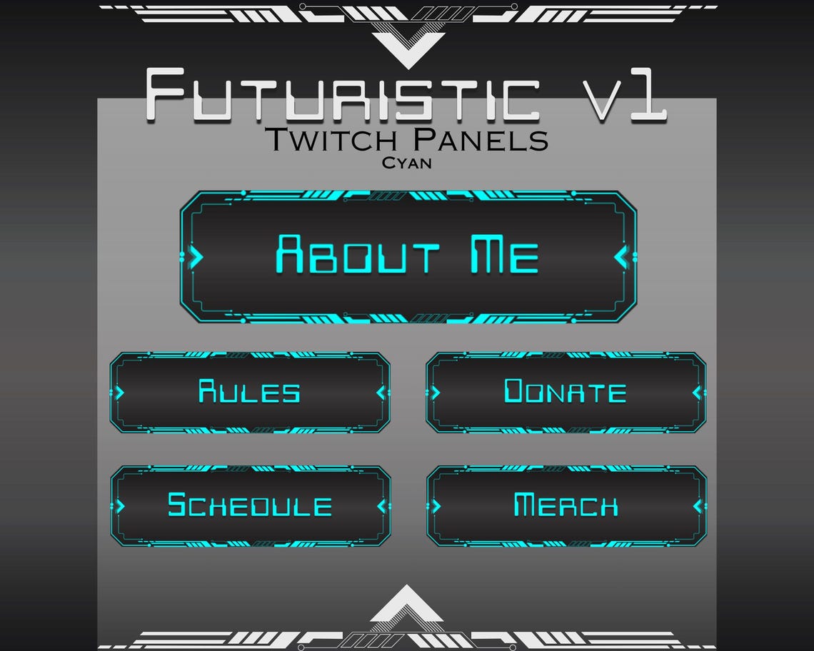 40 Futuristic Cyan/teal Twitch Panels | Streamer | Content Creator ...