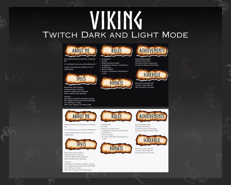 40 Viking/valheim Inspired Twitch Panels [bold Font] | Streamer ...