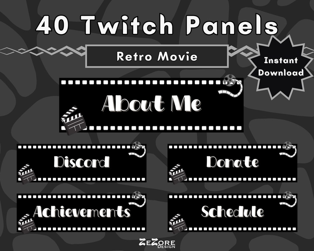 40 Retro Movie Twitch Panels Streamer Content Creator Gamer About Me ...