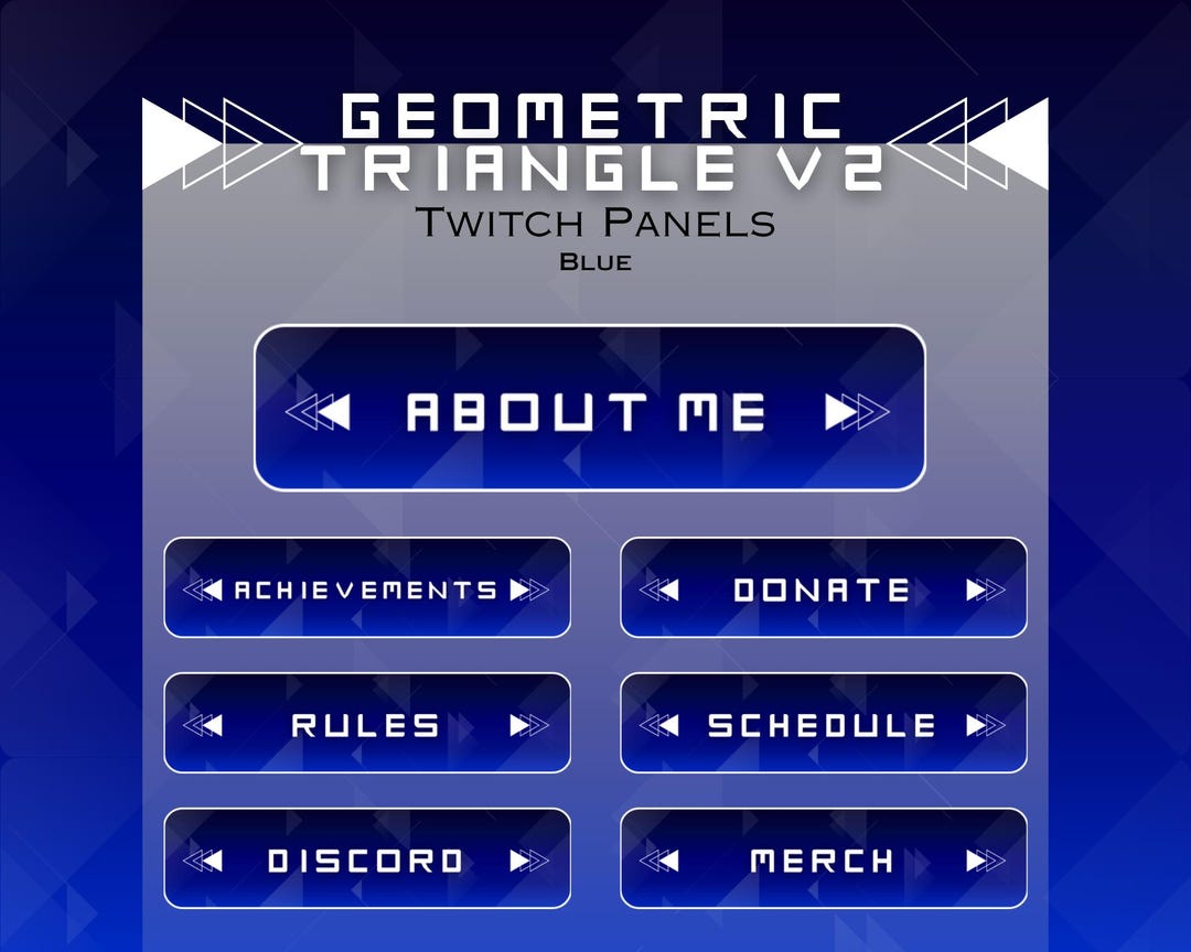 40 Blue Geometric Triangle Twitch Panels | Streamer | Content Creator ...
