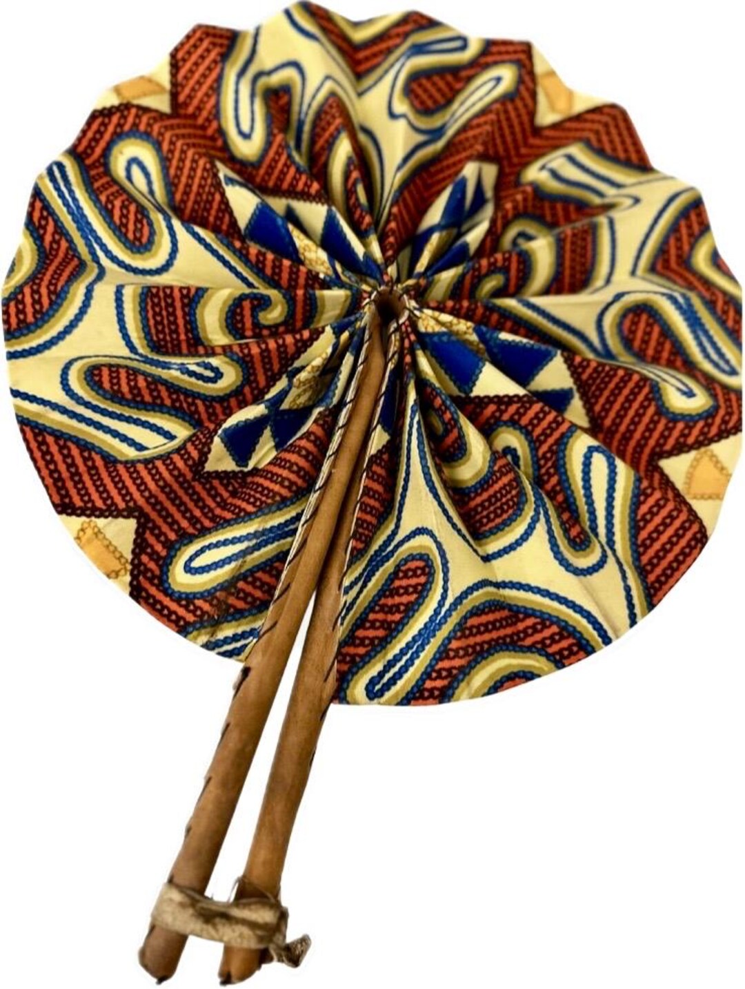 African Print Folding Hand Fan/ African Print Fan/ Handmade Leather - Etsy