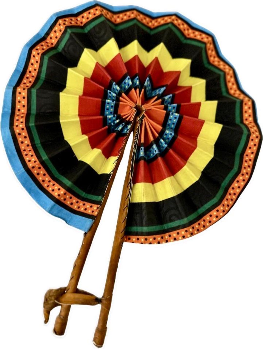 African Print Folding Hand Fan/ African Print Fan/ Handmade Leather - Etsy