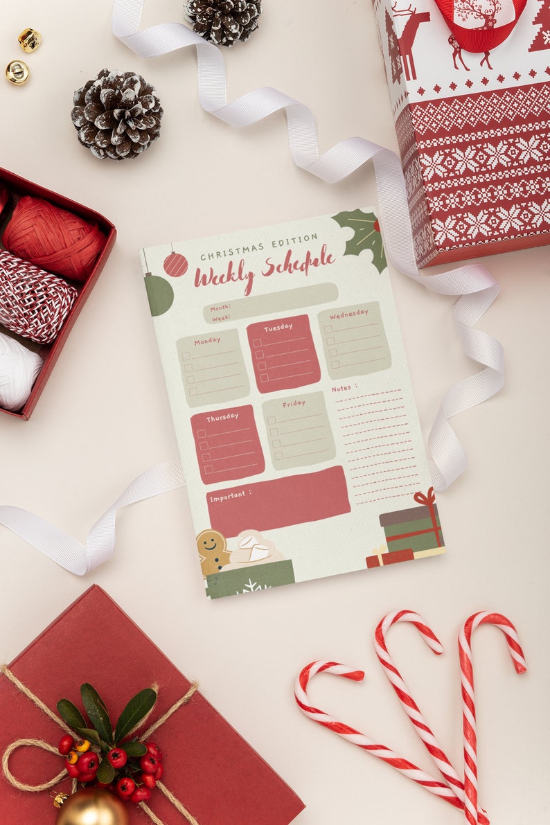 Weekly Task Planner Christmas Edition, Digital Download Planner ...