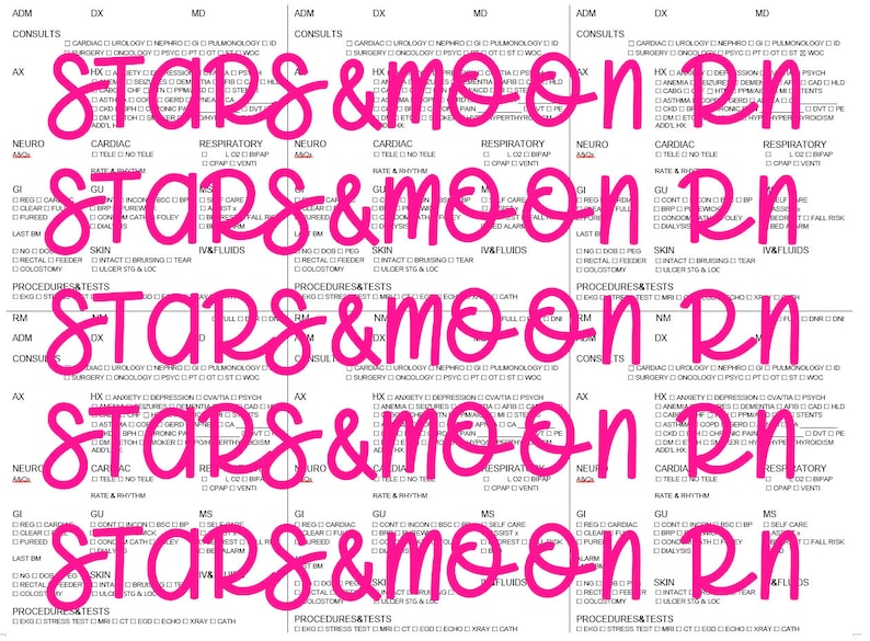 Nurse Printable Double Sided Report Sheet Easily Make Copies ...