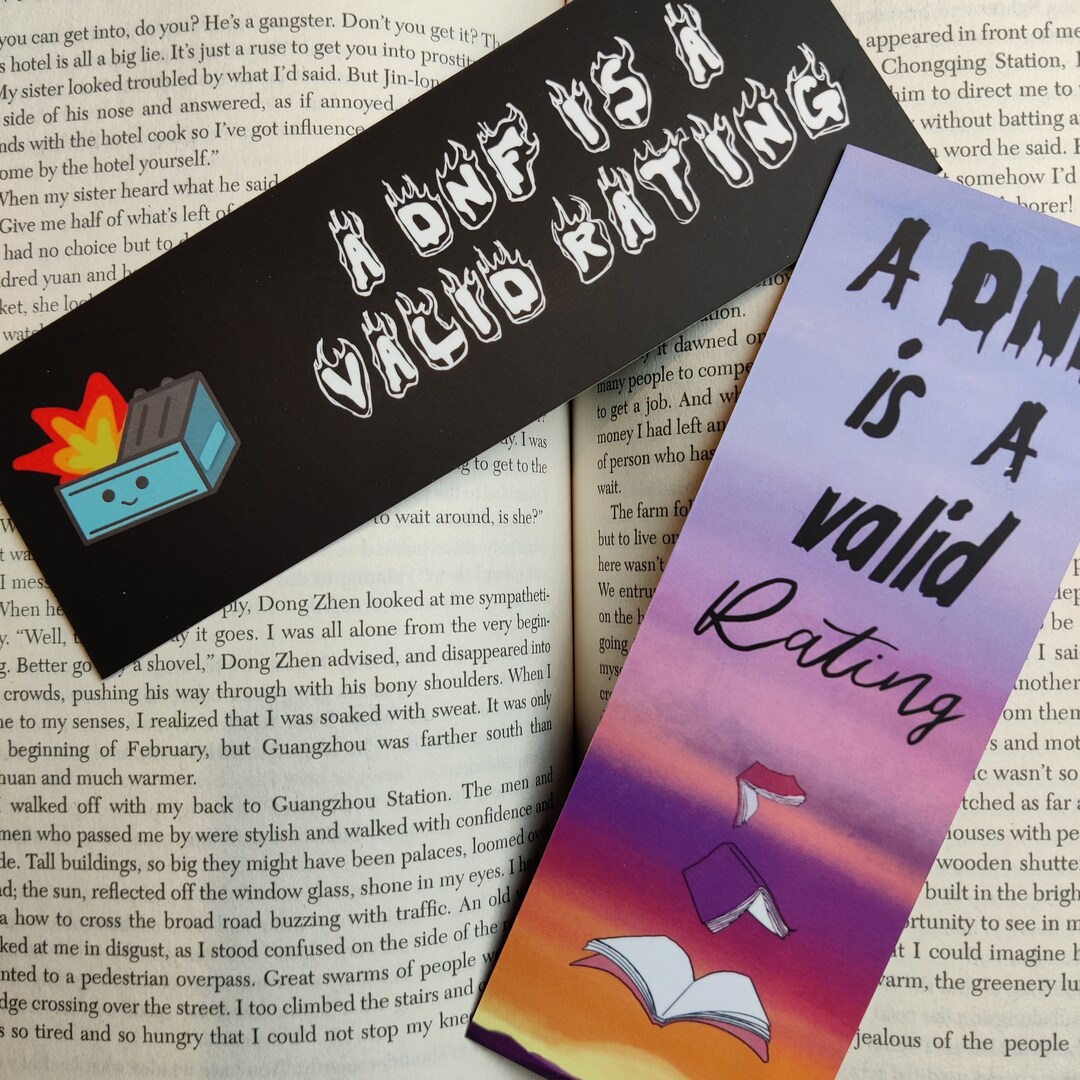 A DNF is a Valid Rating Snarky Bookmark. Kawaii Dumpster Fire ...