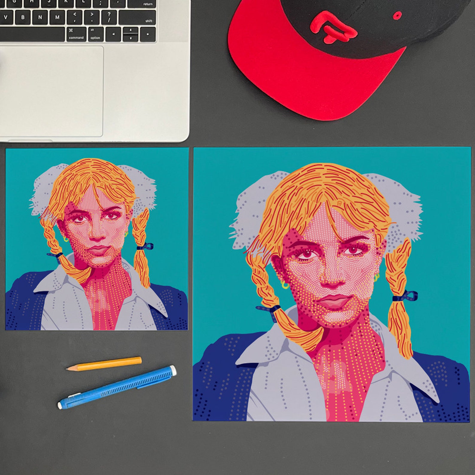 Britney Spears Printed Drawing Vector Art - Etsy