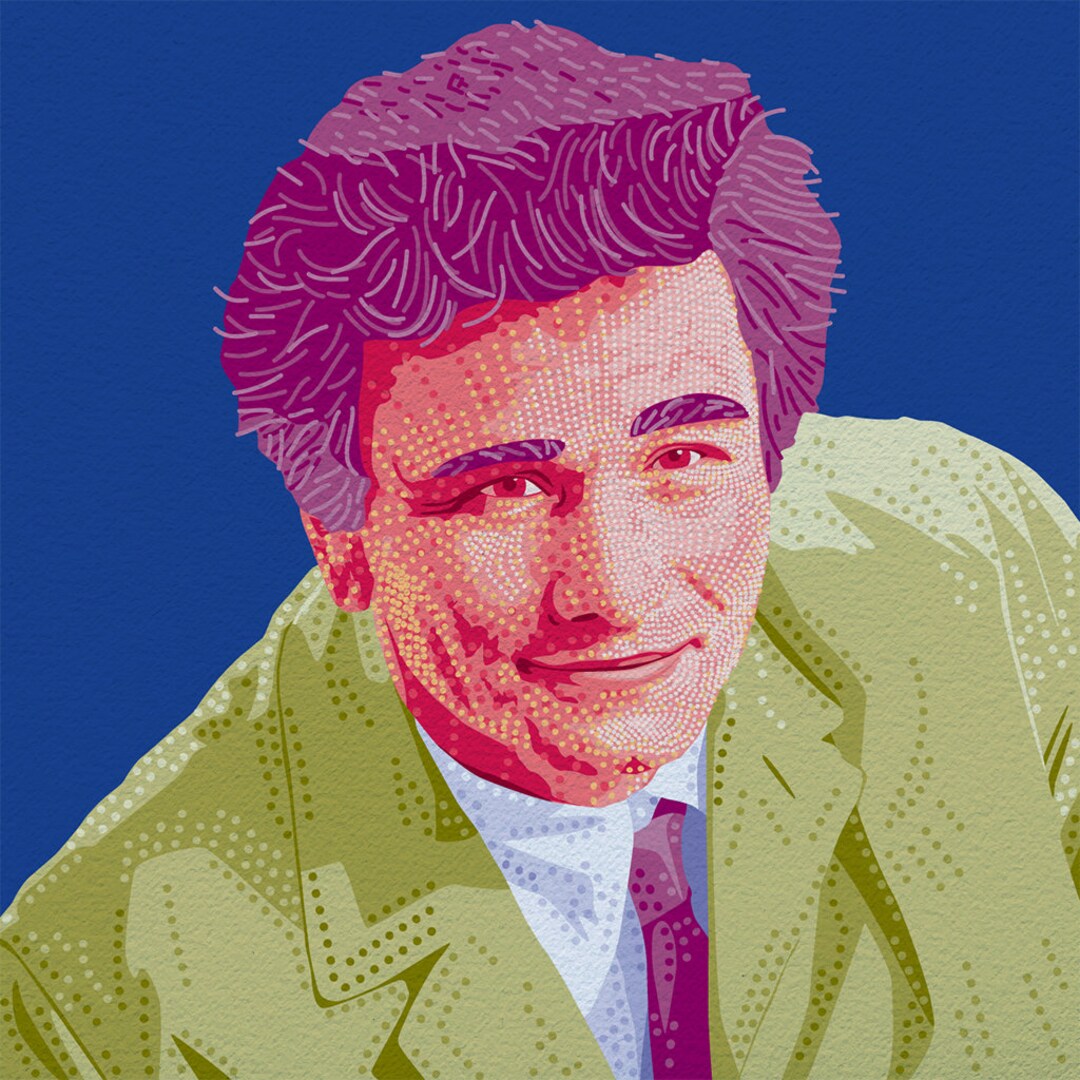 Peter Falk as Columbo Printed Drawing Vector Art - Etsy