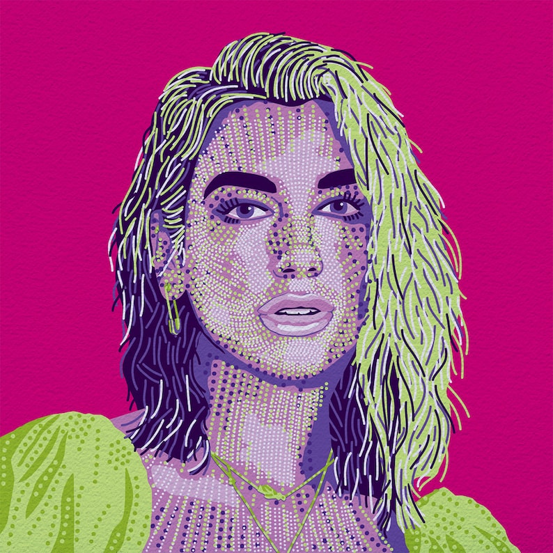 Dua Lipa Printed Drawing Vector Art Etsy