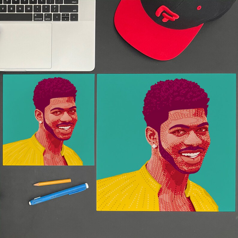 Lil Nas X Printed Drawing Vector Art - Etsy