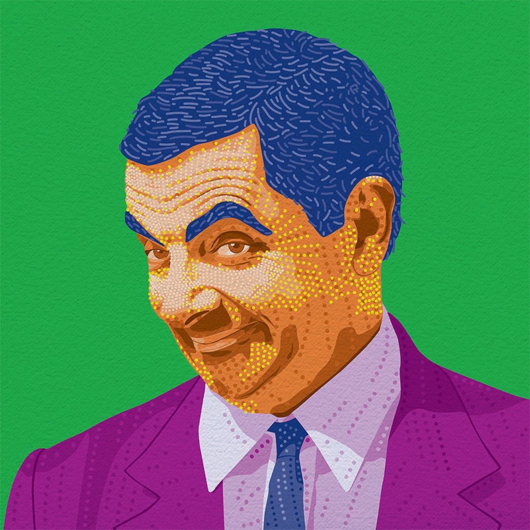 Rowan Atkinson as Mr. Bean Printed Drawing Vector Art - Etsy