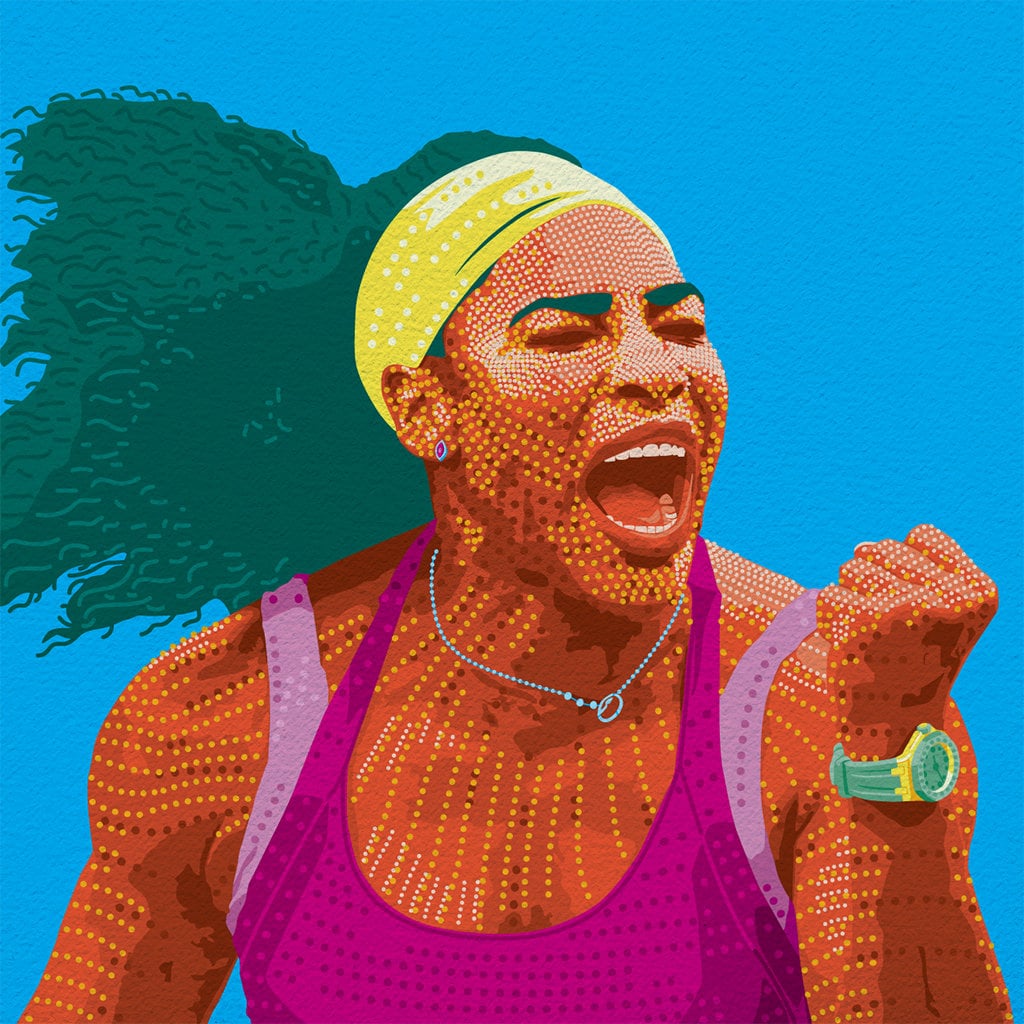 Serena Williams Printed Drawing Vector Art - Etsy