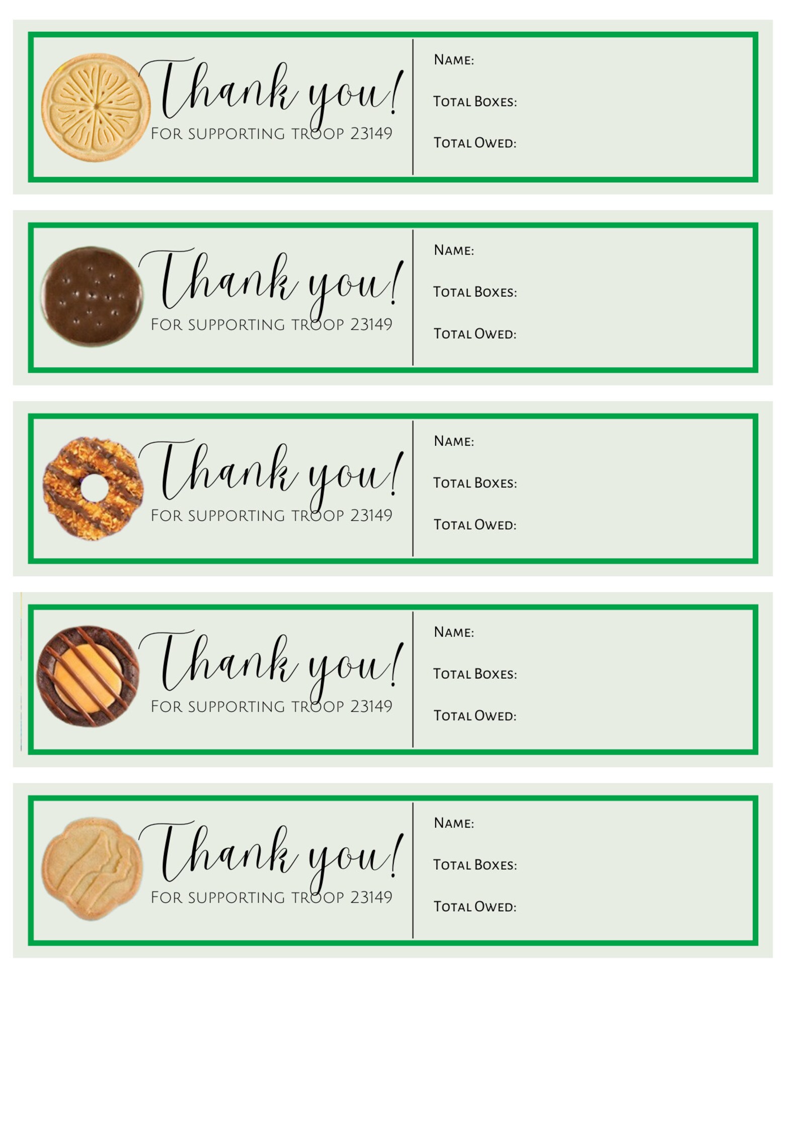 Customizable Girl Scout Cookie Printable Bundle, Door Hanger, Business ...