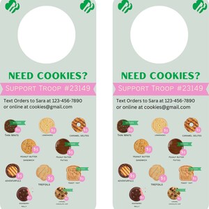 Customizable Girl Scout Cookie Printable Bundle, Door Hanger, Business ...