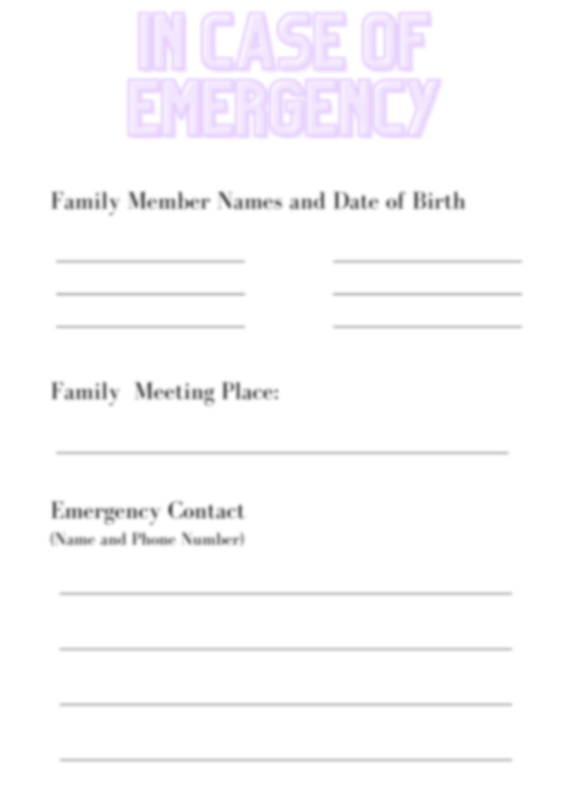 Emergency Binder, Our Family Binder Printable, Medical Binder ...