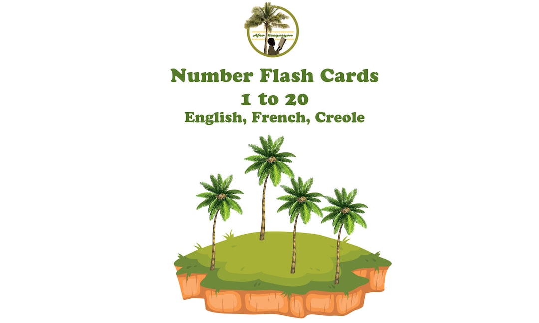 Trilingual Number Flash Cards: English, French, Creole (printable) - Etsy