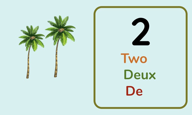 Numbers 0-20 Flashcards: English, French, Creole (printable) - Etsy