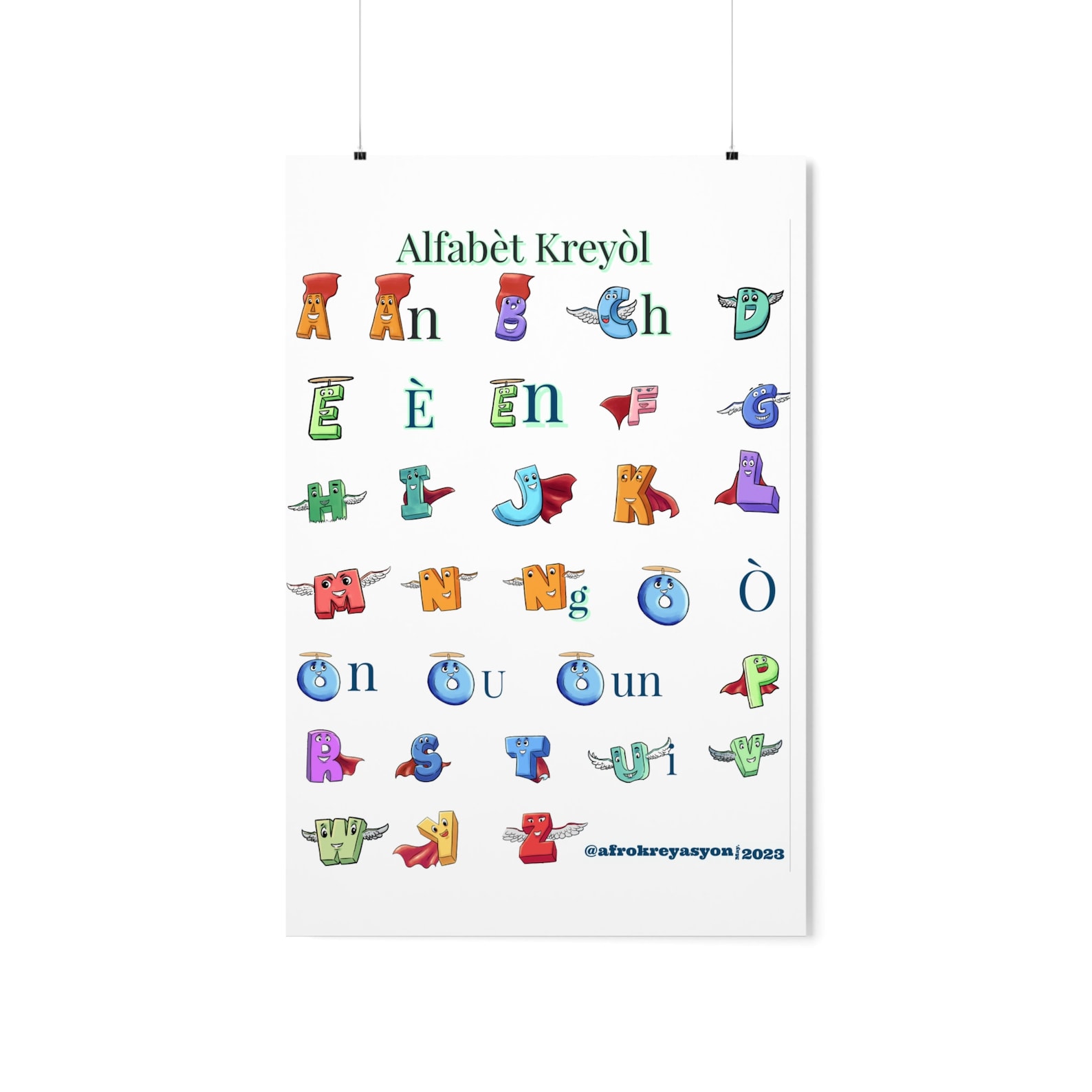 Haitian Creole Alphabet Vertical Poster Ayisyen- Vertical Posters ...