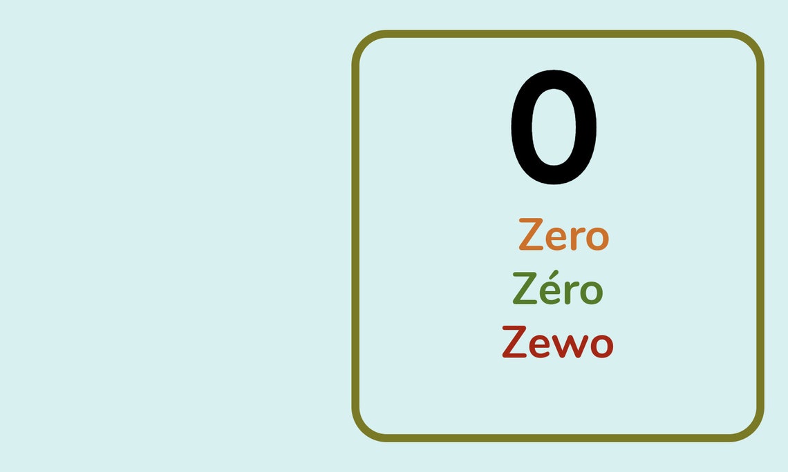 Numbers 0-20 Flashcards: English, French, Creole (printable) - Etsy