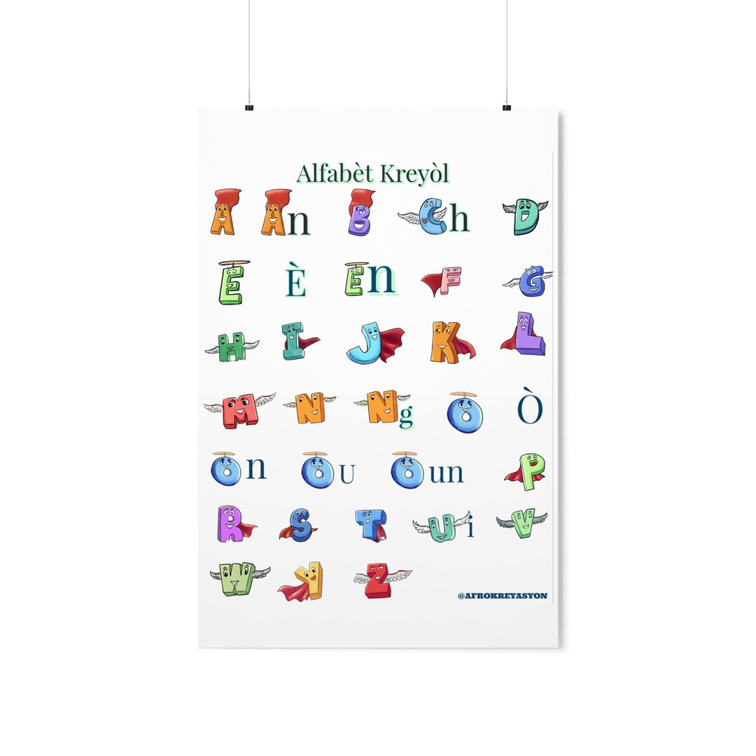 Haitian Creole Alphabet Vertical Poster Ayisyen Vertical - Etsy