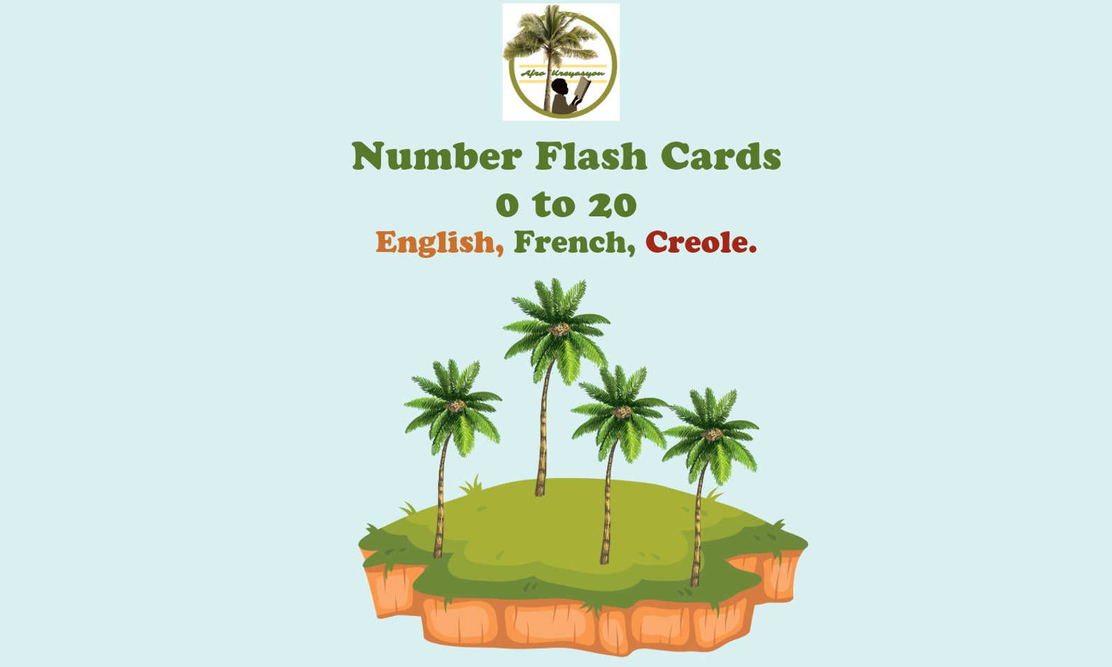 Numbers 0-20 Flashcards: English, French, Creole (printable) - Etsy