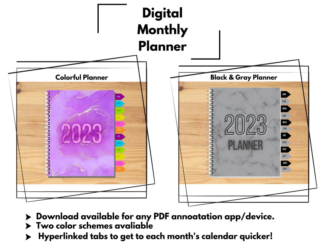 2023 Dated Digital Monthly Planner PDF Annotation Download Monthly ...