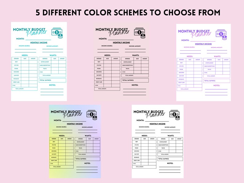 Instant Download Monthly Budget Planner. Tracking & Saving Your Money ...