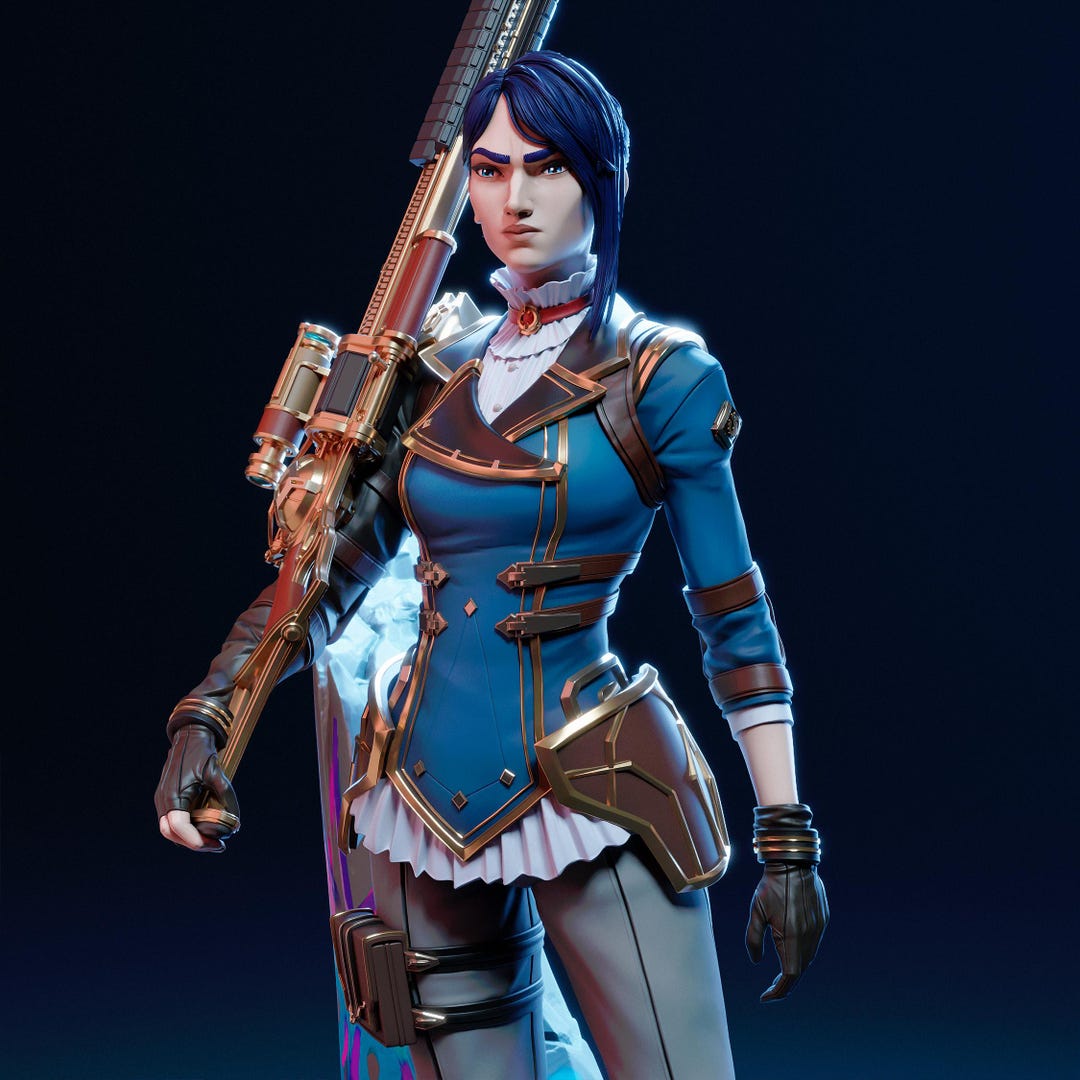 Caitlyn Arcane Fan Art Figure 3D Printed Painted / Not Painted Resin ...