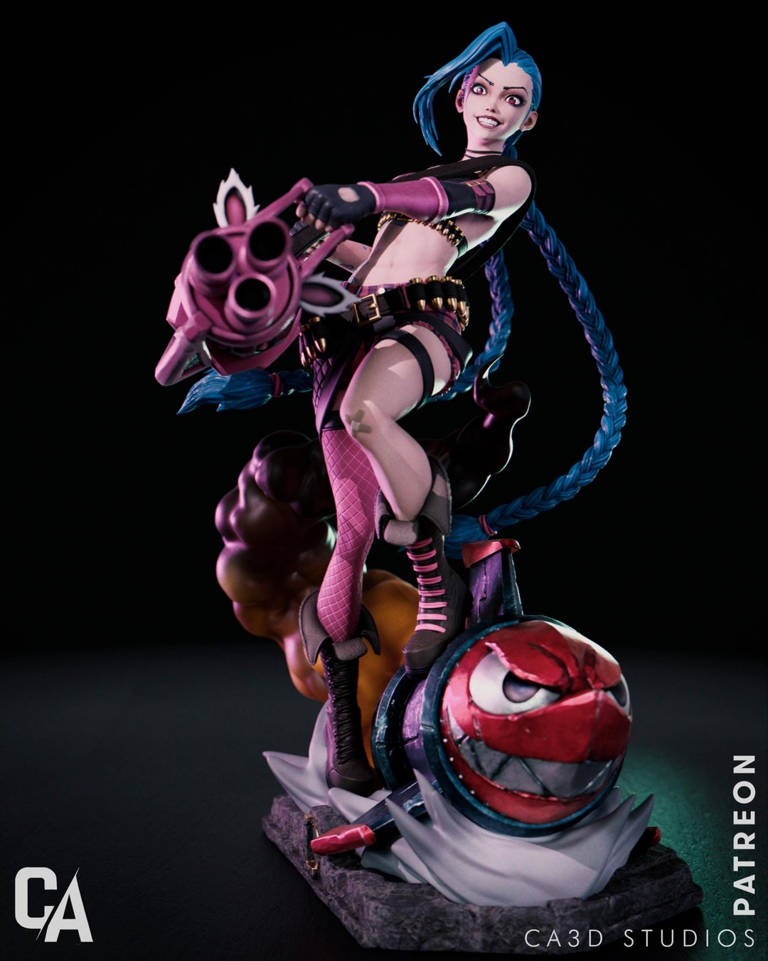 Jinx Fan Art Figure 3D Printed Painted / Not Painted Resin Model Garage Kit CA3D - Etsy