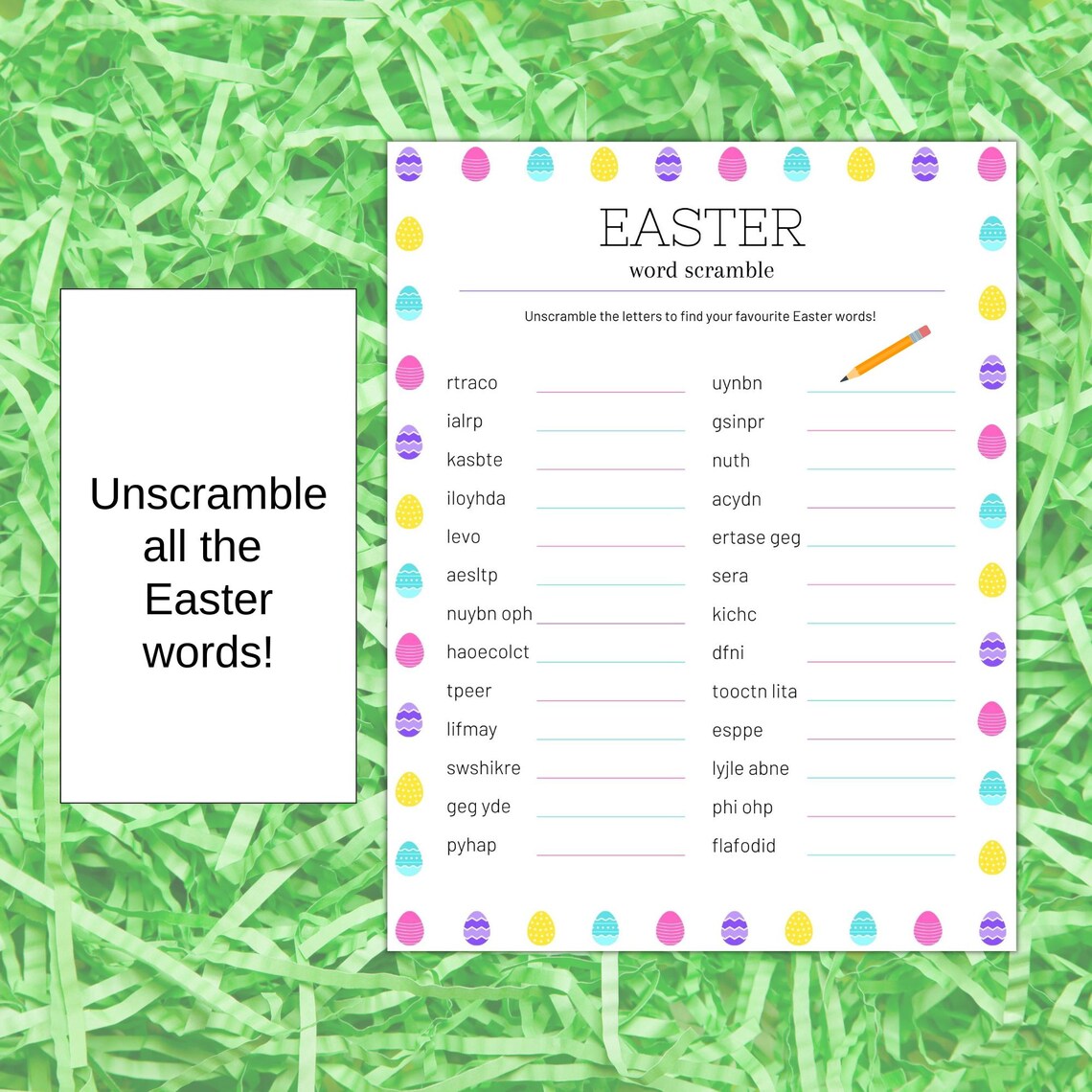 Easter Word Scramble Printable Game With Answer Key - Etsy Canada
