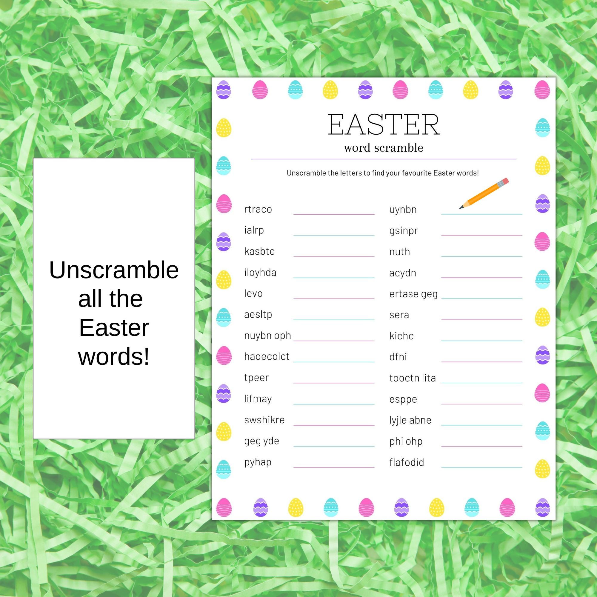 Easter Word Scramble Printable Game With Answer Key - Etsy