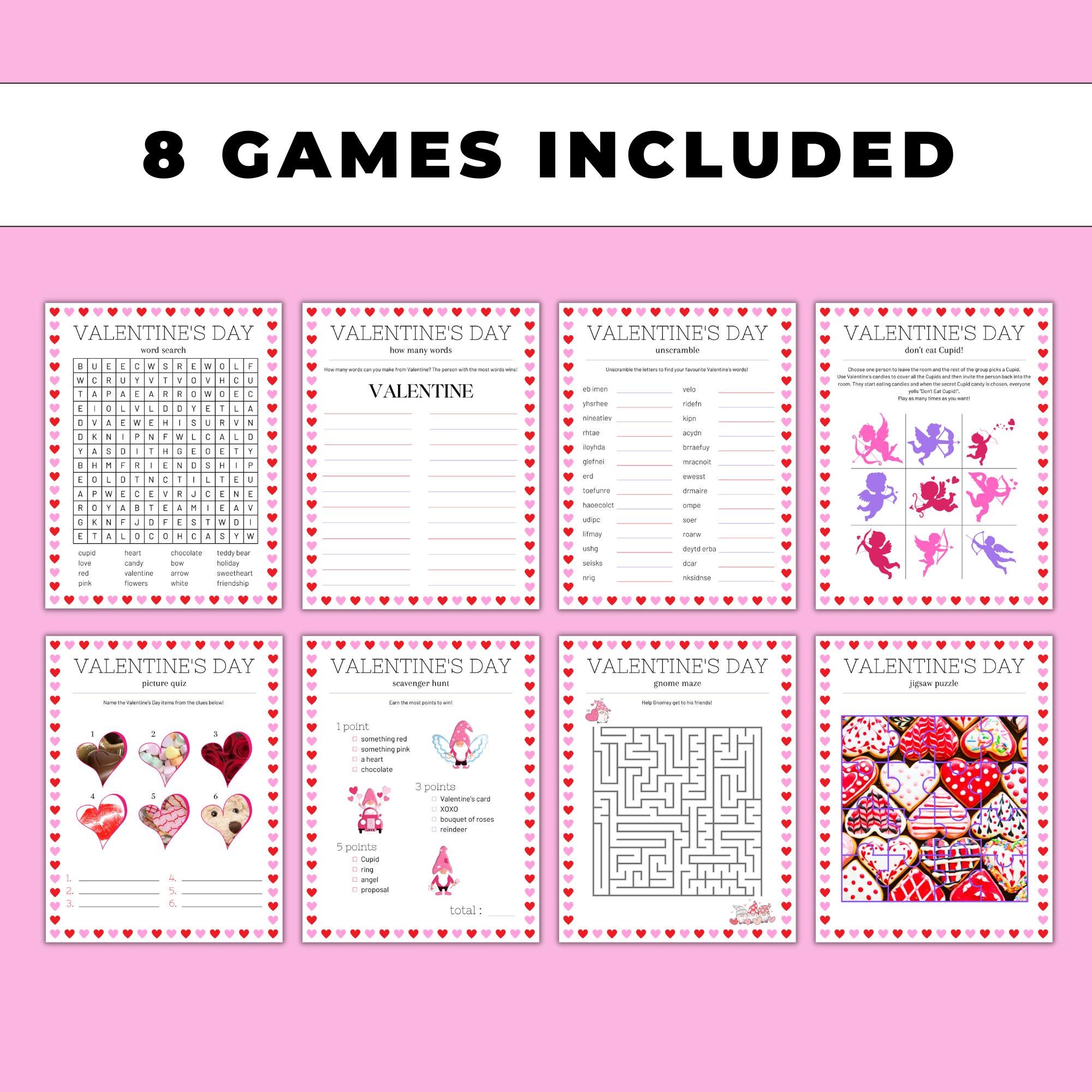 Valentine's Day Games Printable Bundle - Etsy