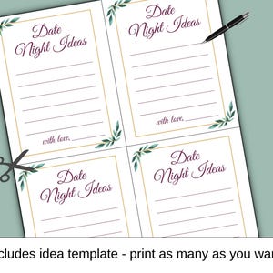Bridal Party Table Sign Printable, Date Ideas, With Cards - Etsy