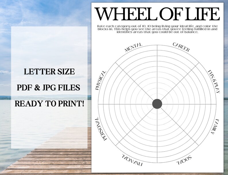 Wheel of Life Printable Bullet Journal Template - Etsy