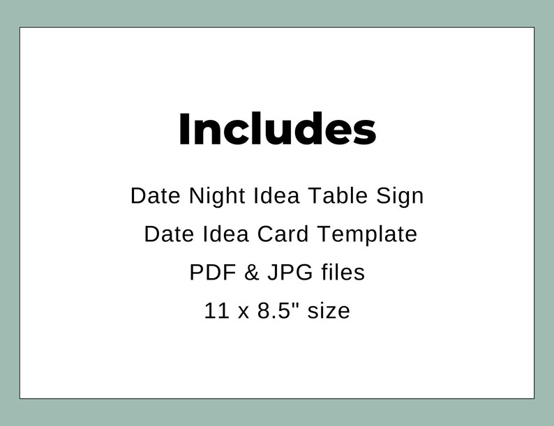 Bridal Party Table Sign Printable, Date Ideas, With Cards - Etsy