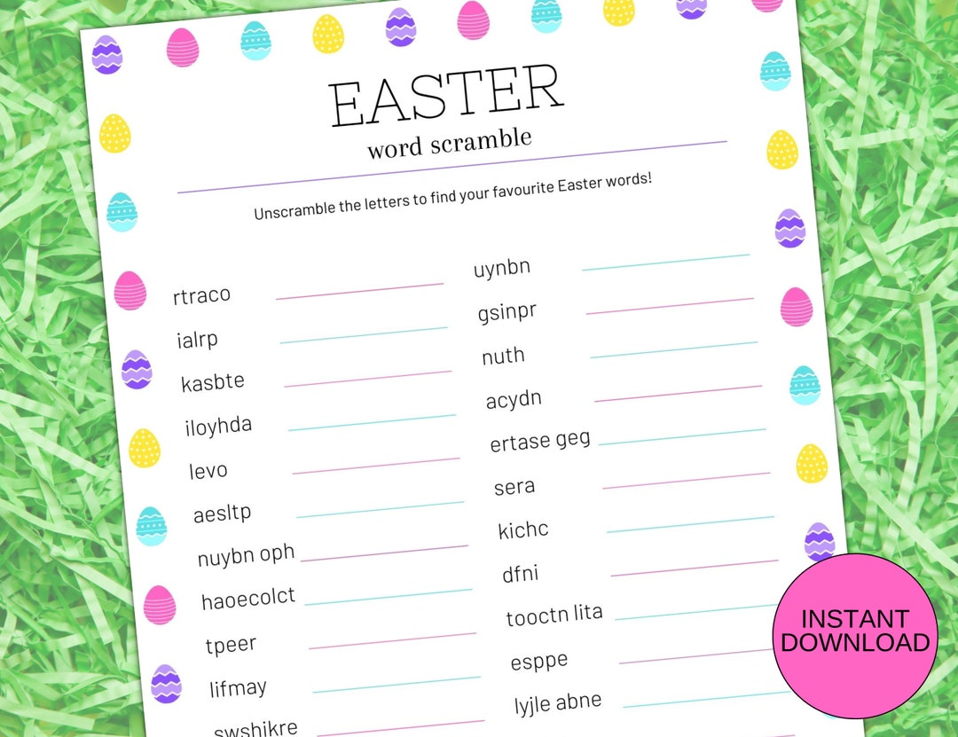 Easter Word Scramble Printable Game With Answer Key - Etsy