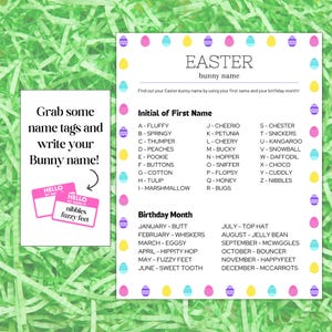 What's Your Bunny Name Easter Printable Activity - Etsy