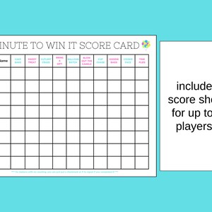 Birthday Minute to Win It Printable Game Ideas With Supply List and ...