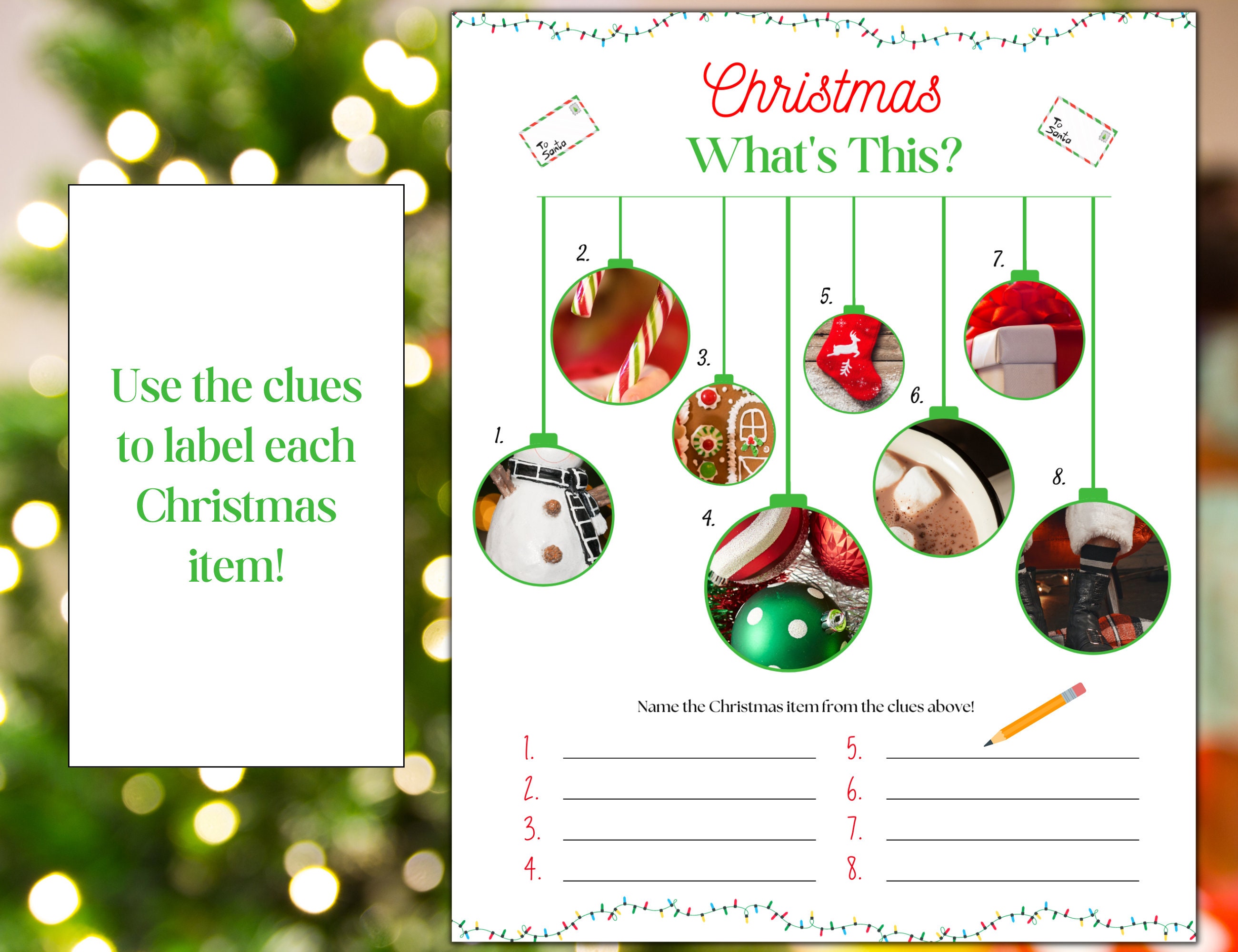 Christmas Picture Quiz Printable Game - Etsy