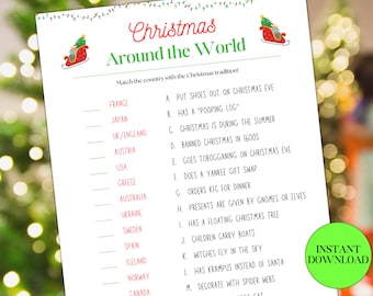 Christmas Traditions Around the World Game, Printable Christmas Game ...