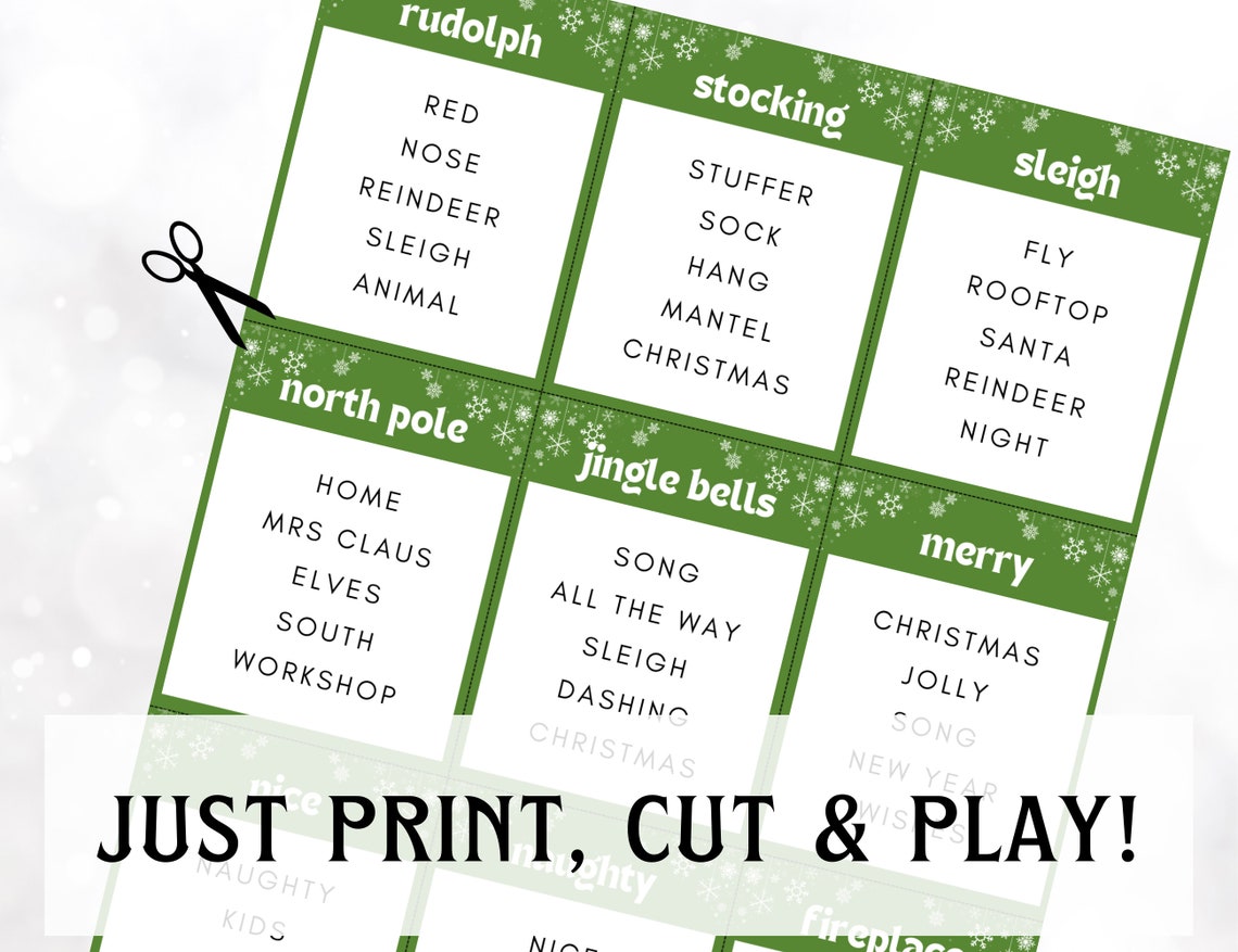 Christmas Holiday Taboo Game Printable - Etsy
