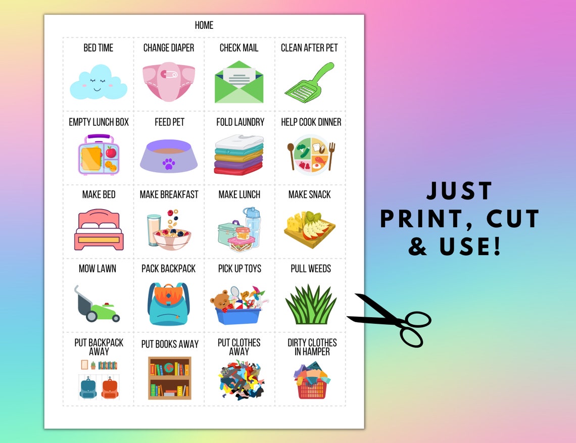 Visual Routine Chore Chart for Kids Printable - Etsy