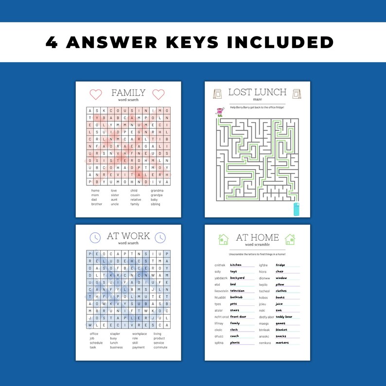 Take Your Child to Work Day Printable Game Bundle - Etsy